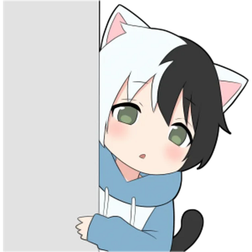 Sticker Maker - Black And White Cat Boy