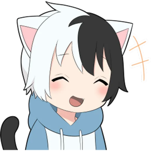 Sticker Maker - Black And White Cat Boy