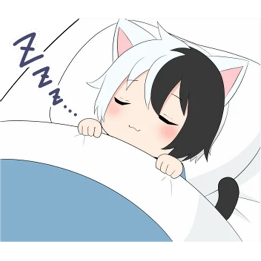 Sticker Maker - Black And White Cat Boy