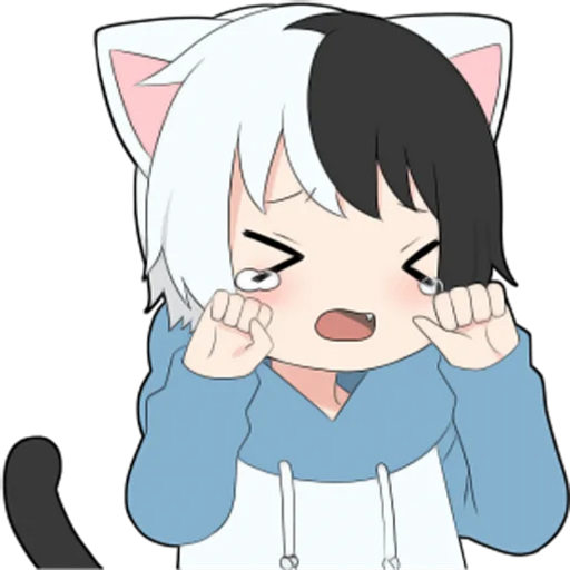 Sticker Maker - Black And White Cat Boy
