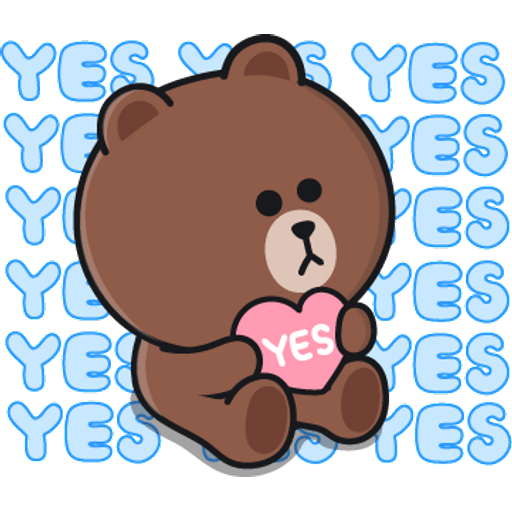Sticker Maker - BROWN & FRIENDS : Love Love 1