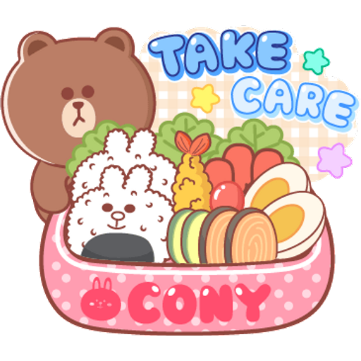 Sticker Maker - BROWN & FRIENDS : Pastel Food-ENG 2
