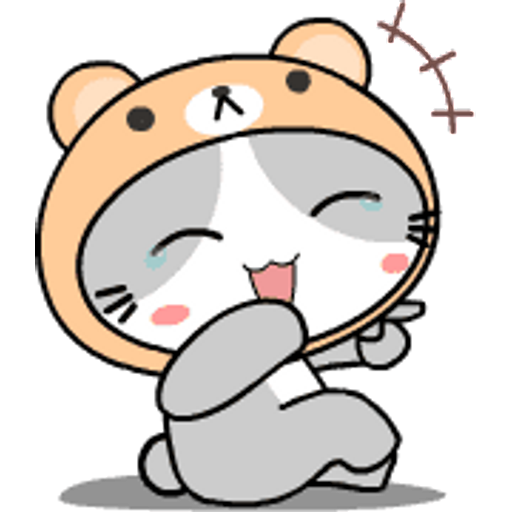 Sticker Maker - Cute gatito gris