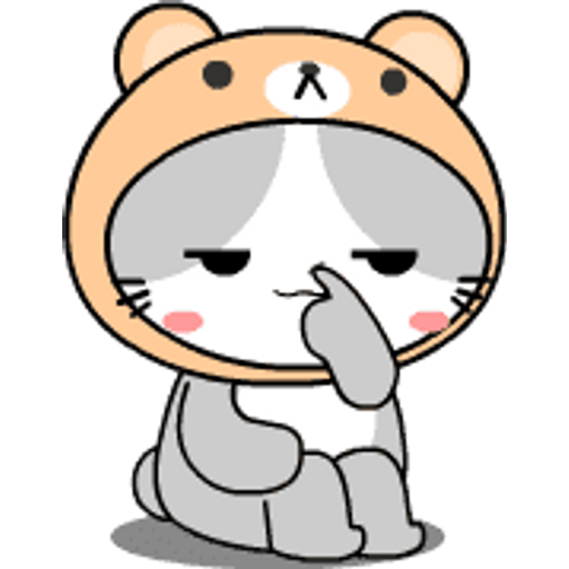Sticker Maker - Cute gatito gris