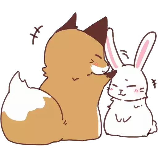 Sticker Maker - Fox And Rabbits #1