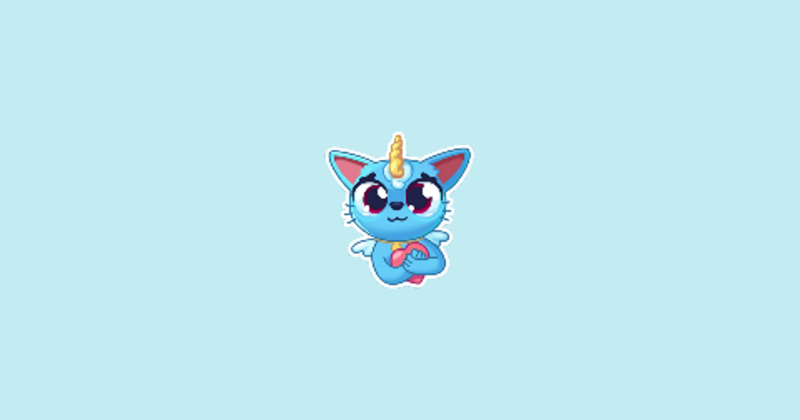 Sticker Maker - Gato Unicornio Azul