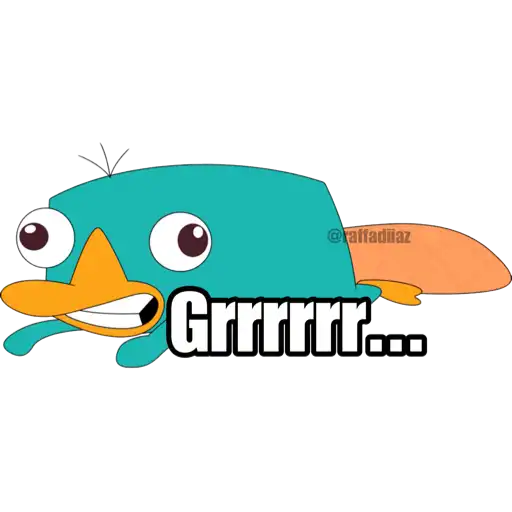 Sticker Maker - perry-el-ornitorinco-con-frases