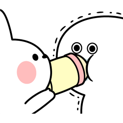 Sticker Maker - Rabbit + Smile Comic Duo