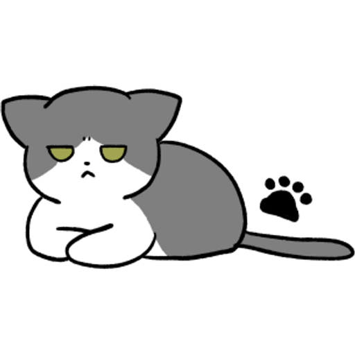Sticker Maker - Silver and white cat 4