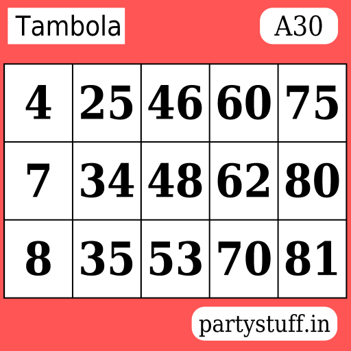 Sticker Maker - Tambola Tickets