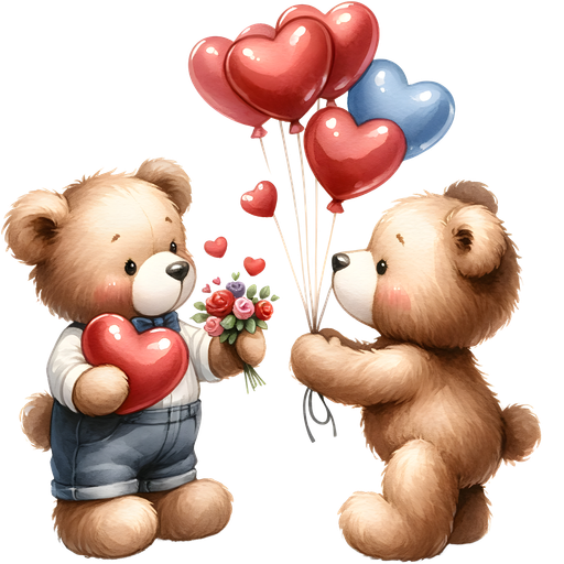 Sticker Maker - Teddy Bears Couple
